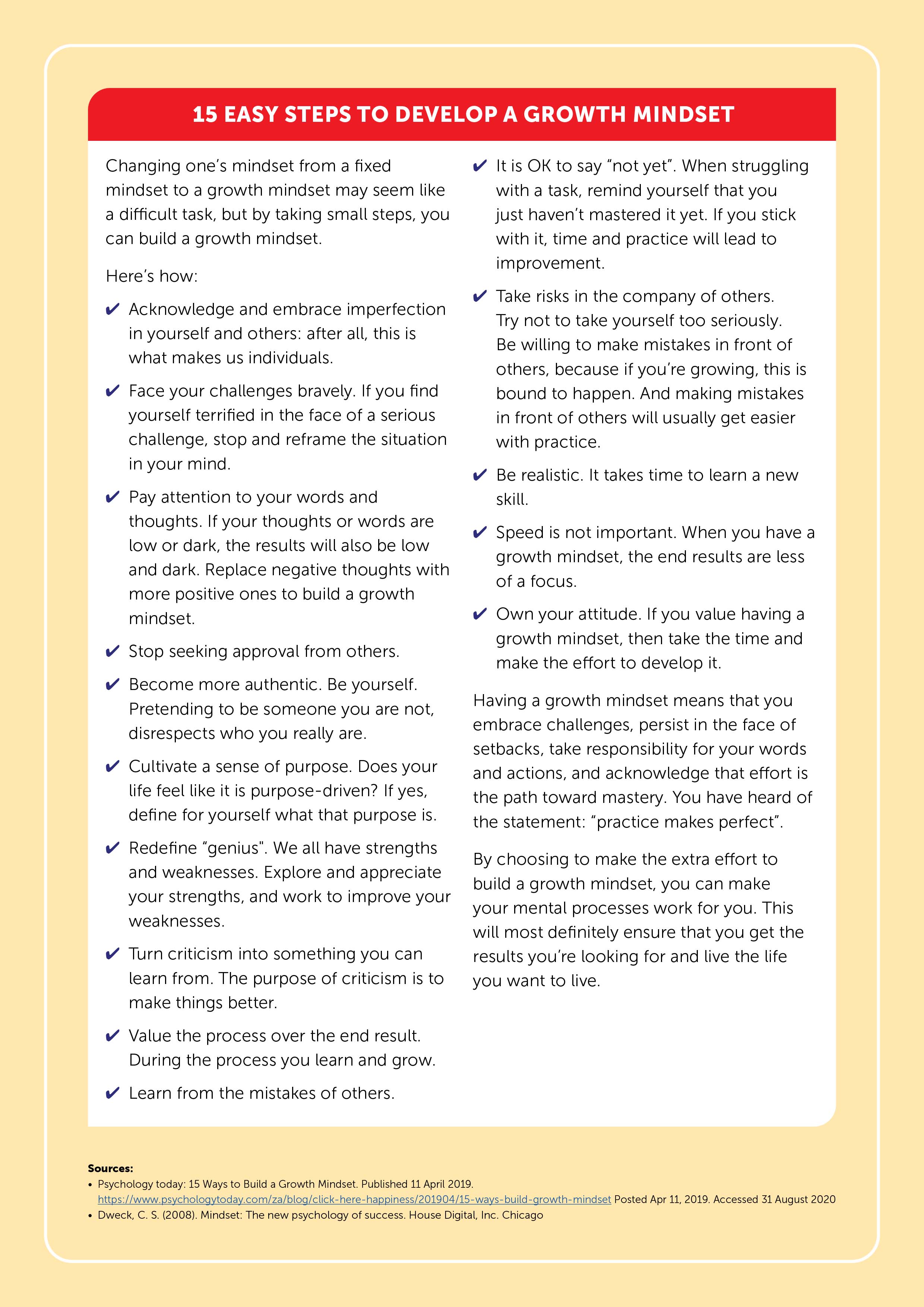 15 EASY STEPS TO DEVELOP A GROWTH MINDSET | Macmillan Botswana